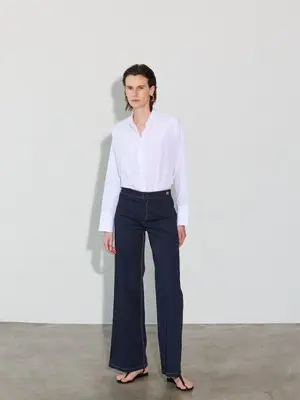 CALLAS MILANO Cotton Stretch Flare Trouser - Blue