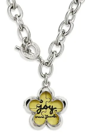 Marc Jacobs Daisy Puzzle Locket Chain Necklace - Silver/multi
