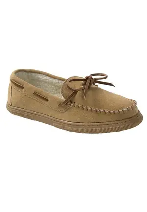 KINGSIZE Suede Tracker Slippers With Rawhide Lacing - Tan