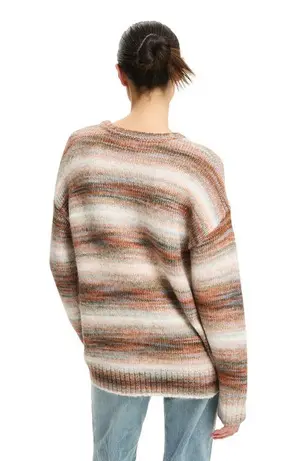 COTTON ON Luxe Crew Neck Sweater - Cinnamon Stripe