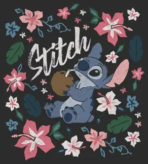 LILO & STITCH Disney Flowers And Coconut Graphic T-shirt