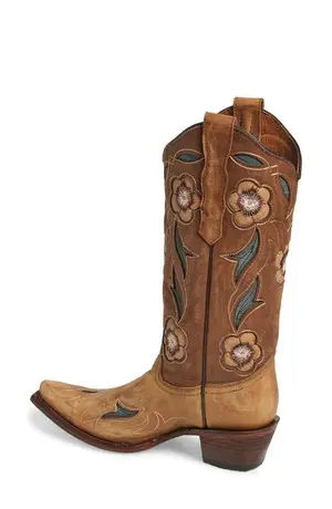 CIRCLE G Floral Embroidered Western Boot - Sand