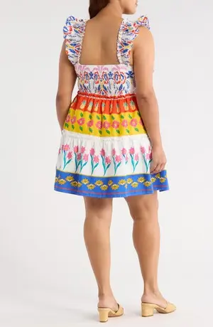 SUGARLIPS Mixed Print Cotton Mini Sundress