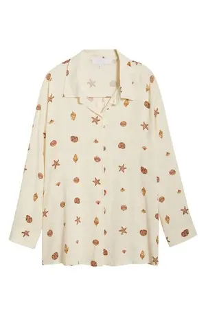SUGARLIPS Shell Print Button-up Shirt