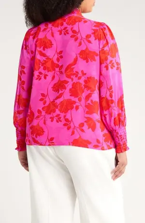 SUGARLIPS Kensie Etienne Floral Tie Neck Top