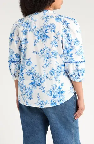 SUGARLIPS Floral Button-up Top