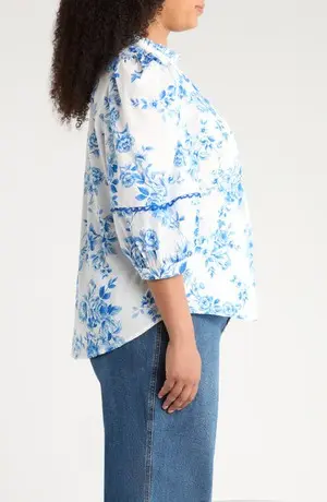 SUGARLIPS Floral Button-up Top