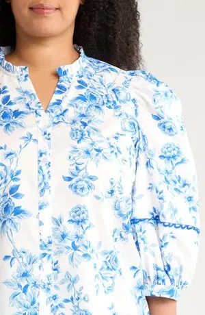 SUGARLIPS Floral Button-up Top
