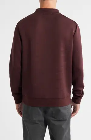Robert Barakett Drayton Crossover Mock Neck Sweatshirt - Bordeaux