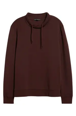 Robert Barakett Drayton Crossover Mock Neck Sweatshirt - Bordeaux
