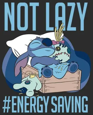 LILO & STITCH Not Lazy, Saving Energy" Graphic T-shirt
