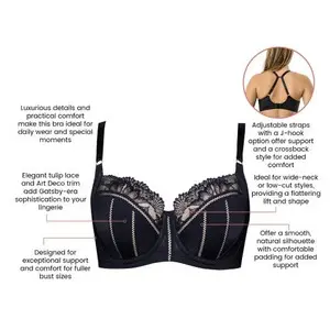 Parfait Charlene Padded Balconette Bra - Black