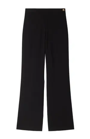 Sandro Straight Leg Trousers With Decorative Button Belt
