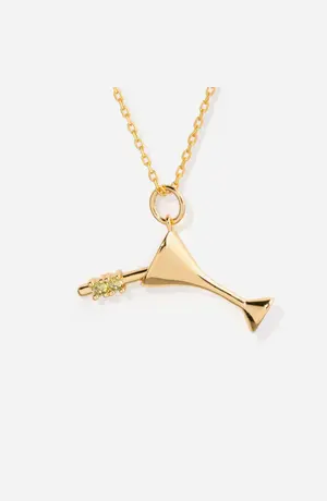 LITTLE SKY STONE Martini Charm Pendant Necklace - Gold