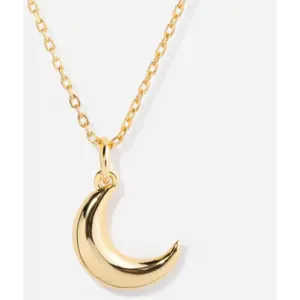LITTLE SKY STONE Crescent Moon Charm Necklace - Gold