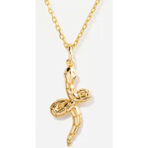 LITTLE SKY STONE Snake Charm Necklace - Gold