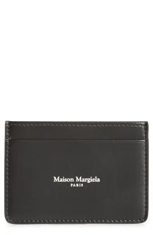 MAISON MARGIELA Slim Leather Card Case - Black/silver
