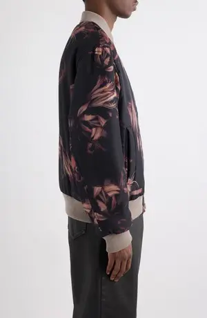 Dries Van Noten Volker Floral Reversible Satin Bomber Jacket