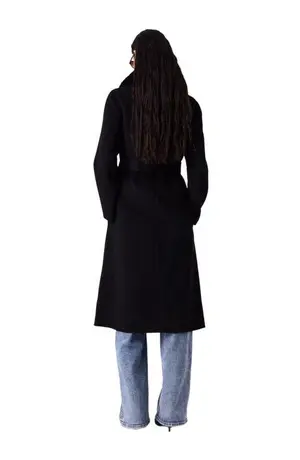Maje Double-faced Coat With Removable Collar
