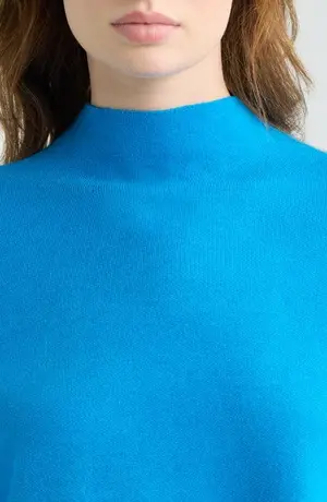 Deluc Chuck Crop Funnel Neck Sweater - Turquoise