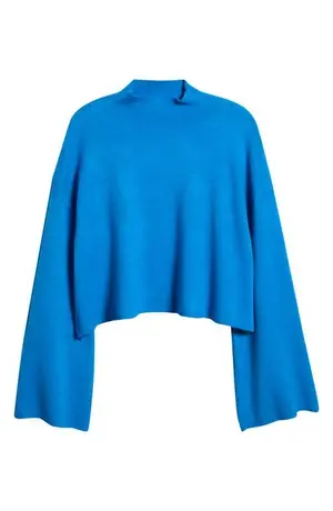 Deluc Chuck Crop Funnel Neck Sweater - Turquoise