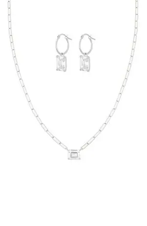 BEARFRUIT JEWELRY Sterling Necklace And Earrings Set - Silver