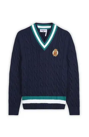 MEMBERS ONLY Cable Knit Cricket Sweater - Navy