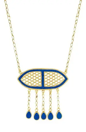 TURQUOISE MOUNTAIN Bagh-e-drop Lapis Lazuli Pendant - Gold