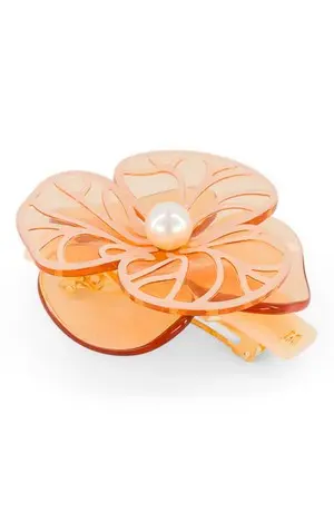 Alexandre De Paris Boheme Camelia Hair Barrette - Peach