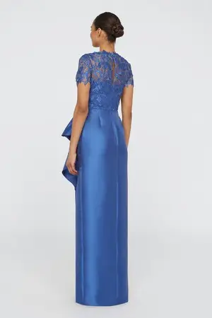 Theia Column Draped Gown
