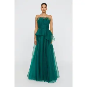 Theia Georgia Fan Bodice Gown