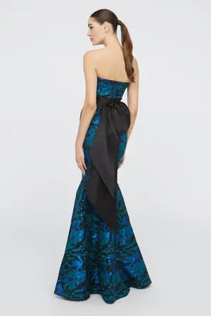 Theia Fernanda Strapless Fit-and-flare Gown