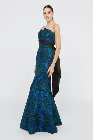 Theia Fernanda Strapless Fit-and-flare Gown