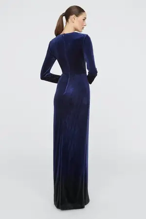 Theia Emerson Long Sleeve Gown