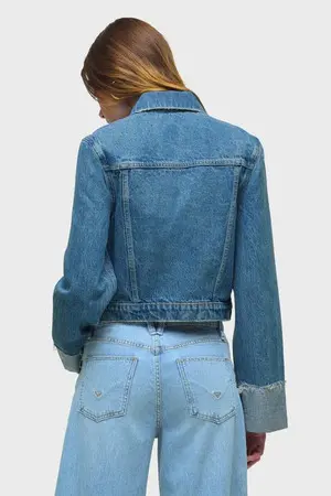 Hudson Jeans Cuffed Cropped Denim Jacket