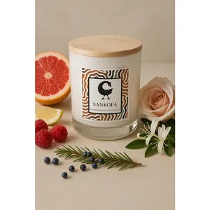 ZANSETTE HOME Sankofa Candle 8oz - White