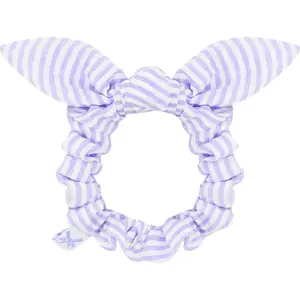 BITS & BOWS Seersucker Bow Scrunchie - Lavender/white