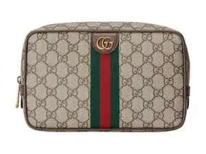 Gucci Gg Supreme Canvas Savoy Web Toiletry Case