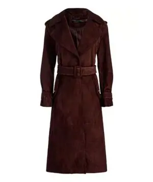 ALICE + OLIVIA Nevada Suede Trench Coat