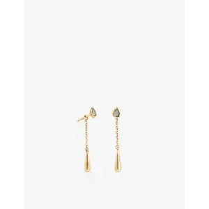 ASTRID & MIYU Opal Charm Drop Earrings - 18ctgoldplatedsilver