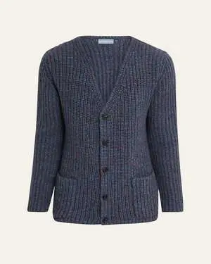 Bergdorf Goodman Cashmere And Wool Melange Knit Cardigan