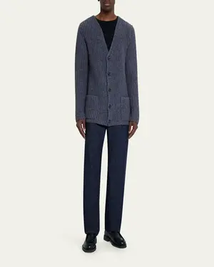 Bergdorf Goodman Cashmere And Wool Melange Knit Cardigan