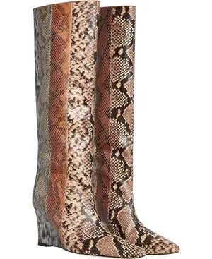 Cynthia Rowley Embossed Leather Wedge Boots - Multi