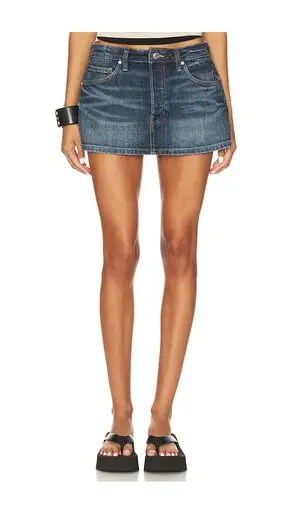 EB DENIM Cherry Mini Skirt - Blue