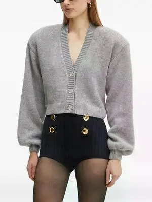 LA MANIA Balloon-sleeve Button Cardigan