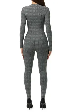 Naked Wardrobe Animal Print Jumpsuit - Houndstooth Plaid