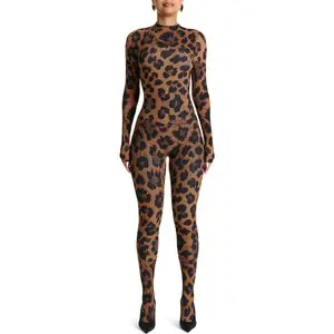 Naked Wardrobe Animal Print Jumpsuit Leopard