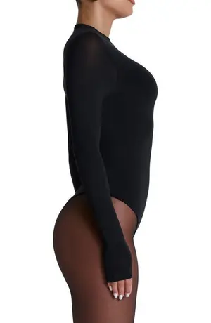 Naked Wardrobe Long-sleeve Bodysuit - Black
