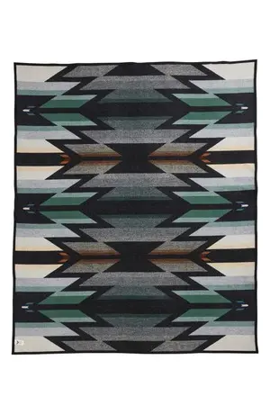 Pendleton Jacquard Unnapped Wool Blend Blanket - Wyeth Trail Oxford