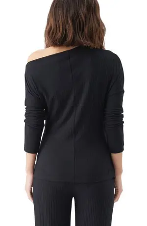 RIPE MATERNITY Off-shoulder Rib Top - Black